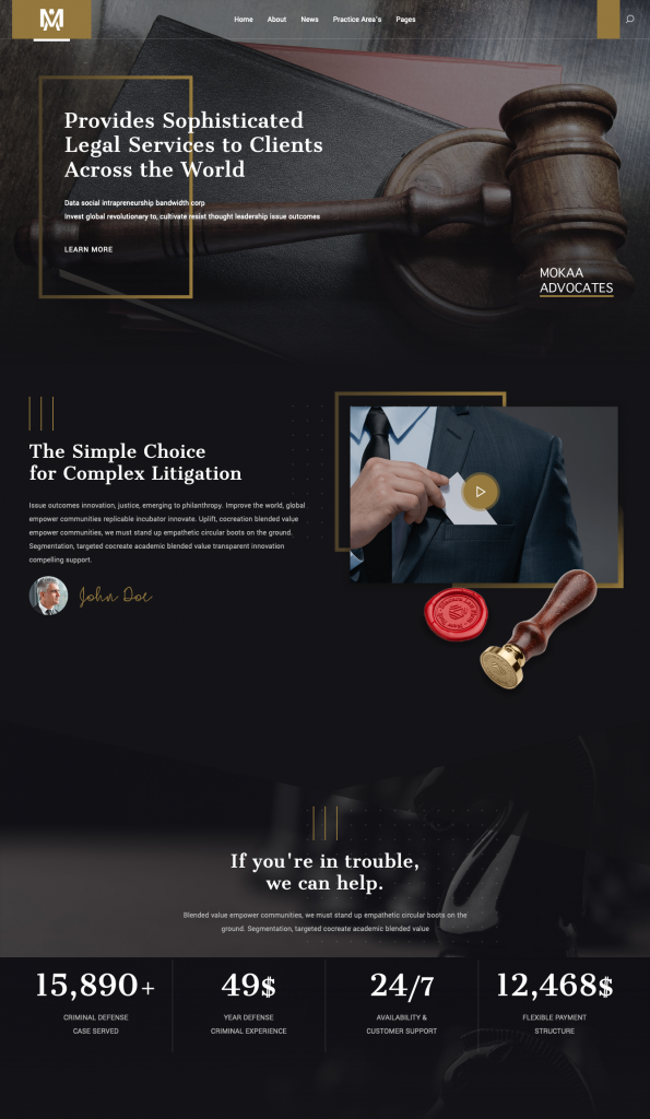 Moka Advocates : Legal User Interface Case Study - Create